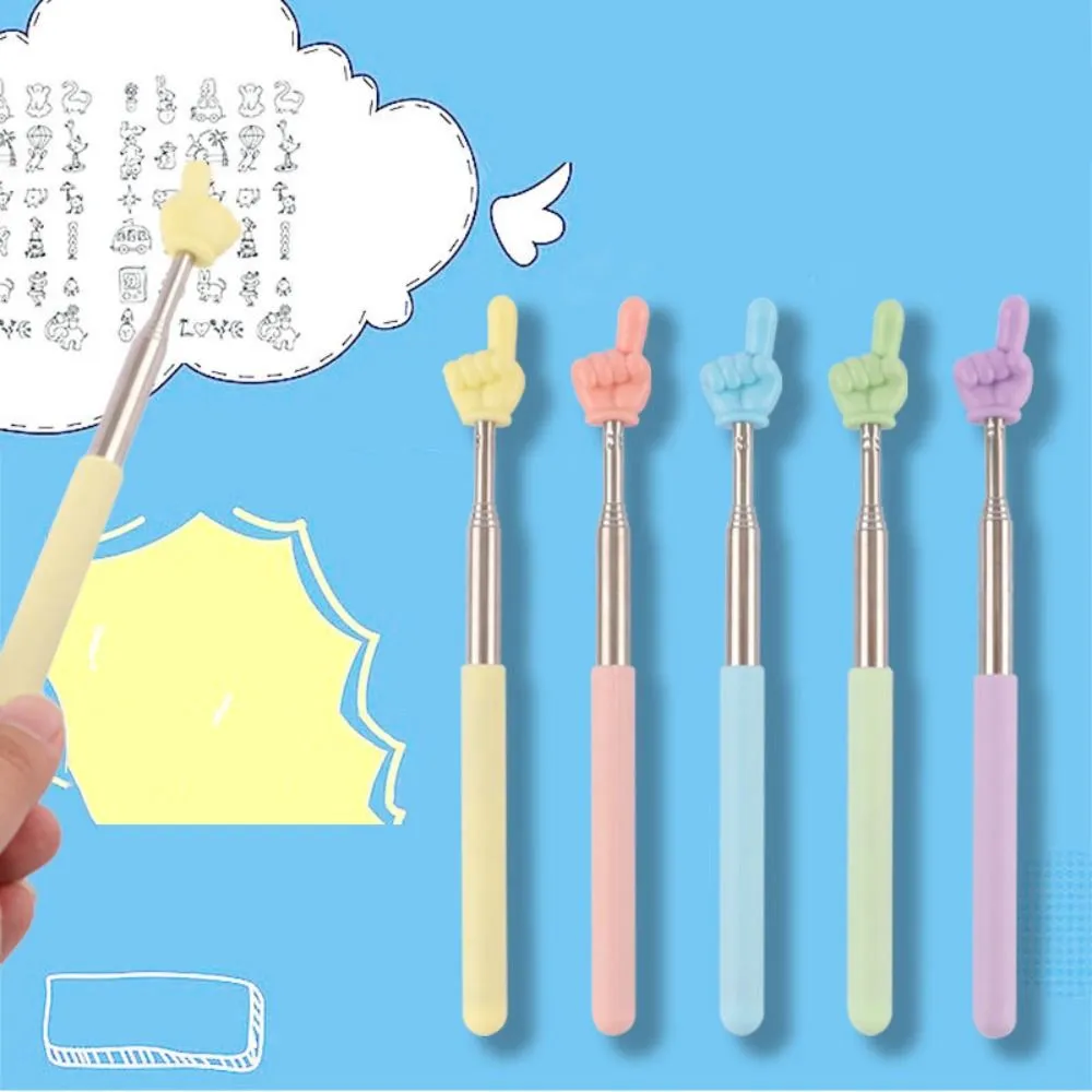 Multicolor Telescopic Teacher Pointer: Non-slip Finger Shape Blackboard ...