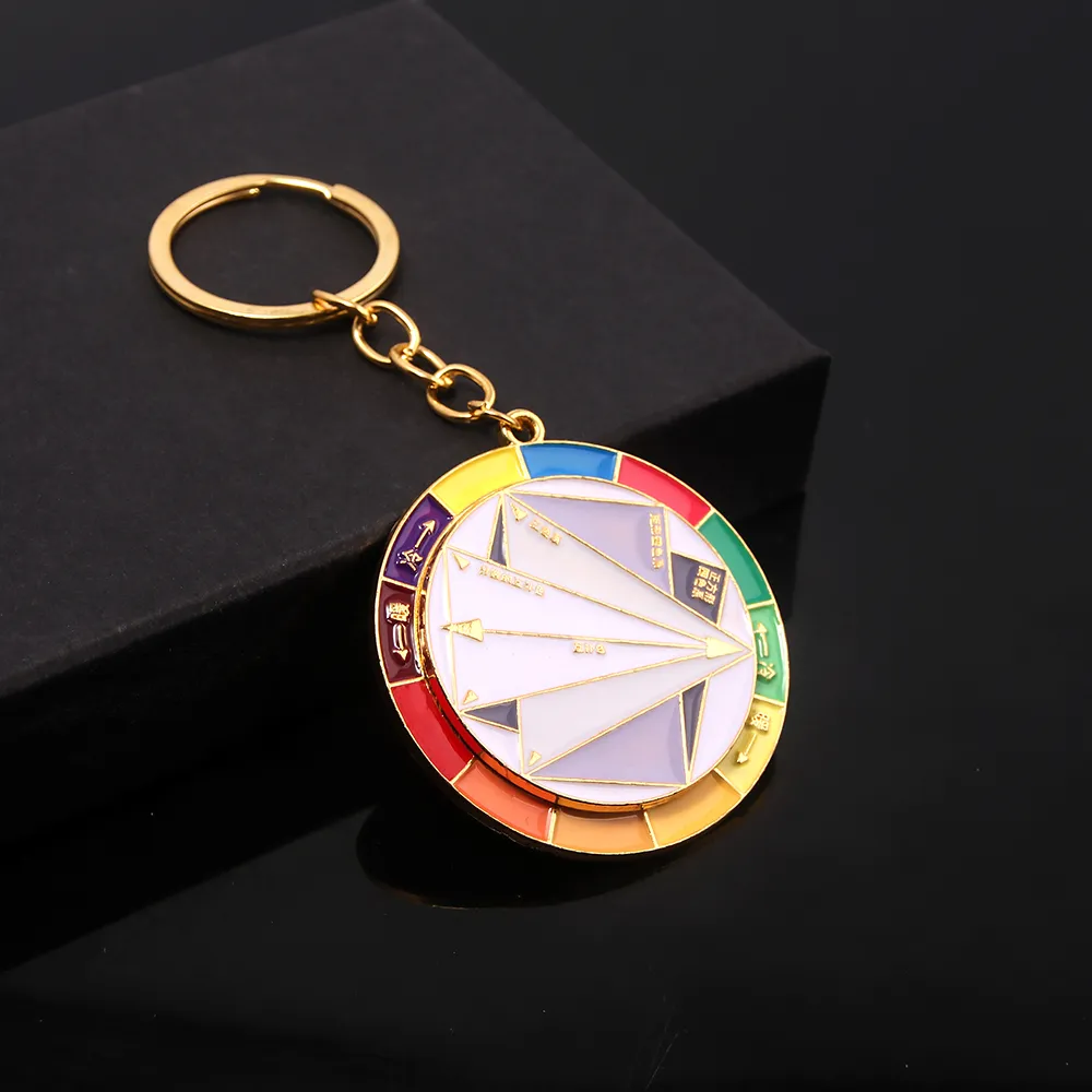 D902d Spinning Color Wheel Keychain Rotatable Rainbow Palette For ...