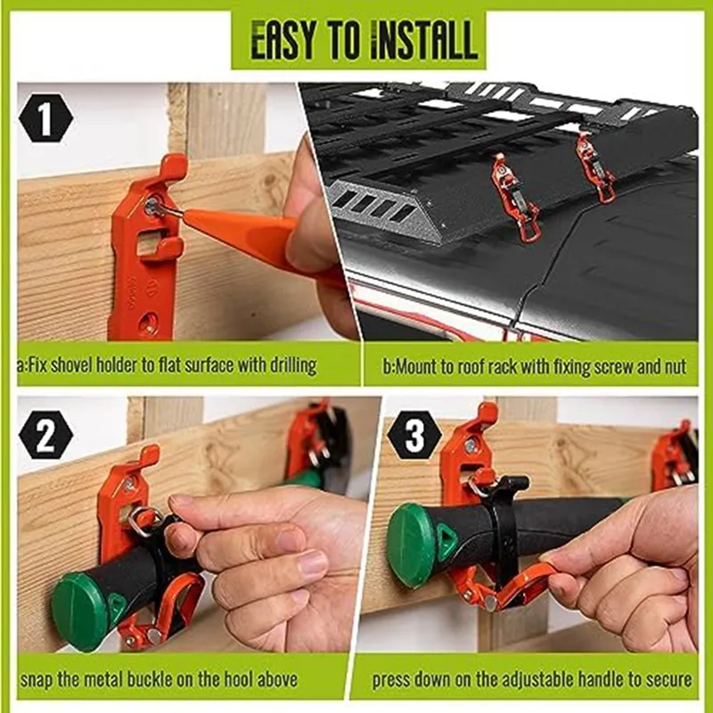 DHgate.com:6-Piece Red Metal Shovel Holder Kit for Truck, Boat, and ...