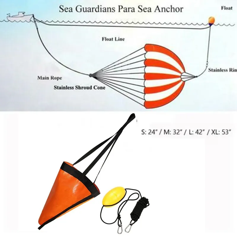 Marine PVC Sea Anchor 53 Inch Drift Kayak Canoe Reservation Float With ...