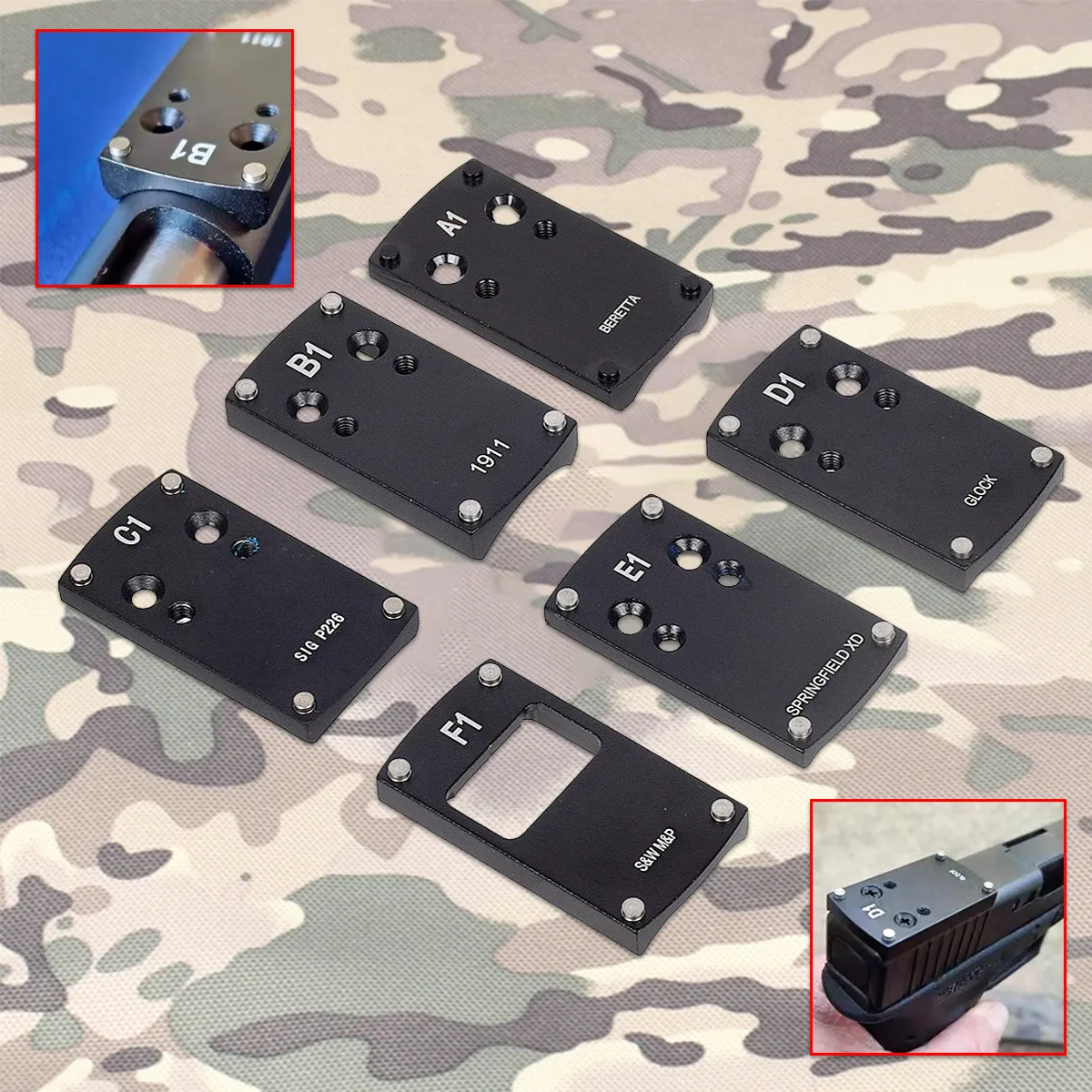 Red Dot Scope Mount Base For Glock 1911 Pistol Reflex Sight Battery ...