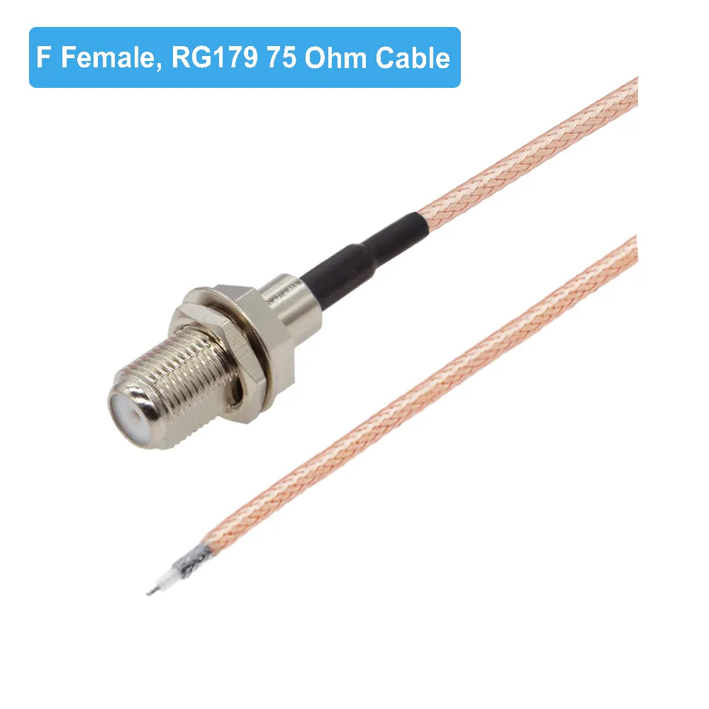 75 Ohm Single End F Female to PCB Solder Pigtail RF...