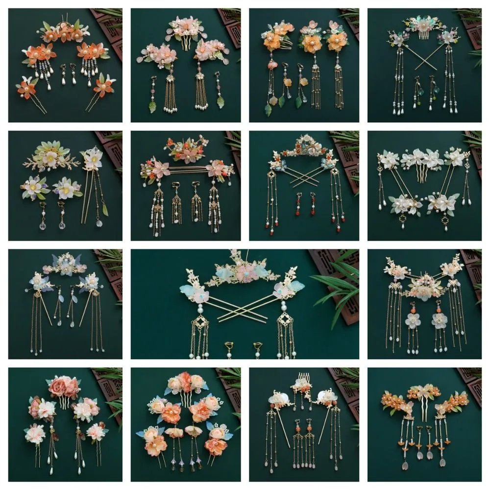Traditional Chinese Hair Accessories Set: Elegant Pearl Hairpins ...