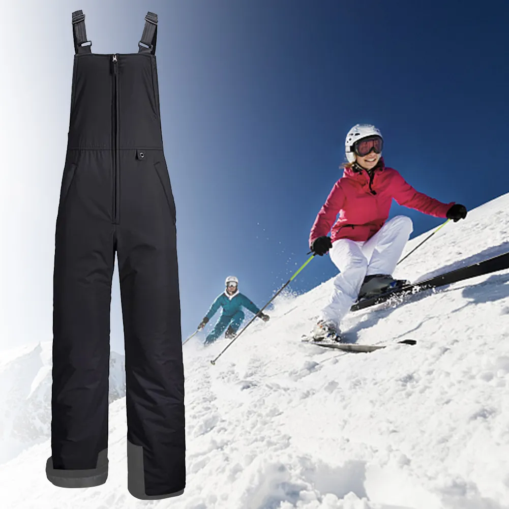 Waterproof Winter Ski Overalls for Women & Kids, Solid Color Straight ...