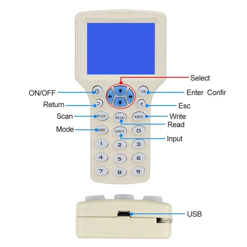 DHgate.com:NEW RFID Card Reader Writer Duplicator 125KHz 13.56MHz Encrypted Decoder, Writable ...