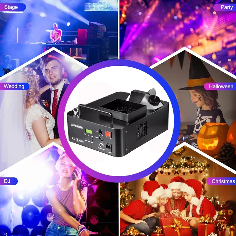 DMX RGB 3-in-1 smoke machine with Remote Control - 1500W Vertical Stage ...