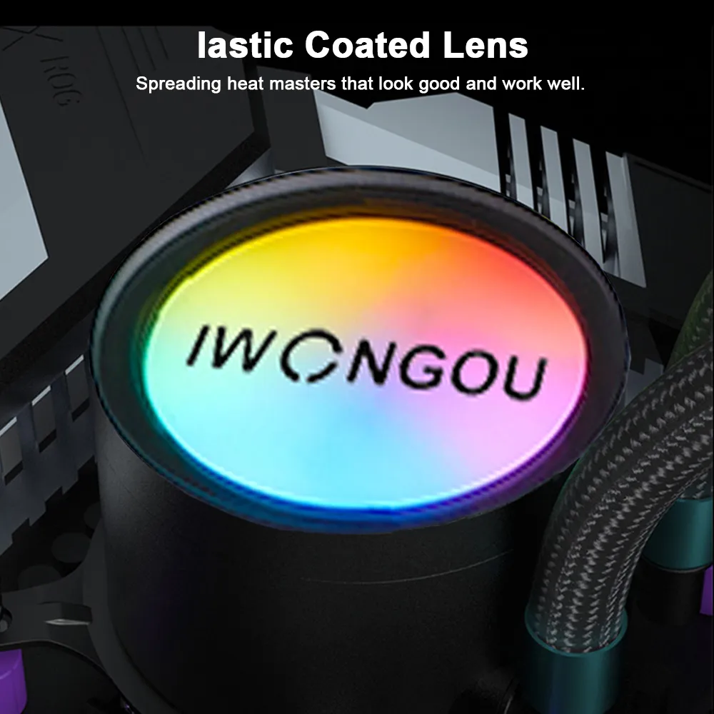 IWONGOU RGB CPU Liquid Cooler Kit, 240mm AIO CPU Cooler, Addressable RGB CPU Water Cooling ...