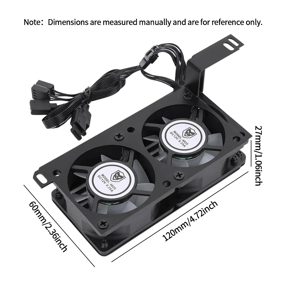 ARGB Syn Low Noise cpu case fan with Dual 60mm Fans - 6000-3600RPM, 12V ...