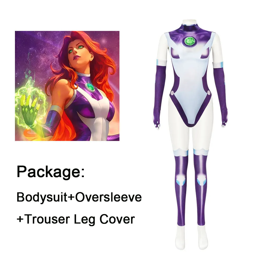 CGMGTSN Teen Titans Starfire Jumpsuit Cosplay Costume For Adults ...