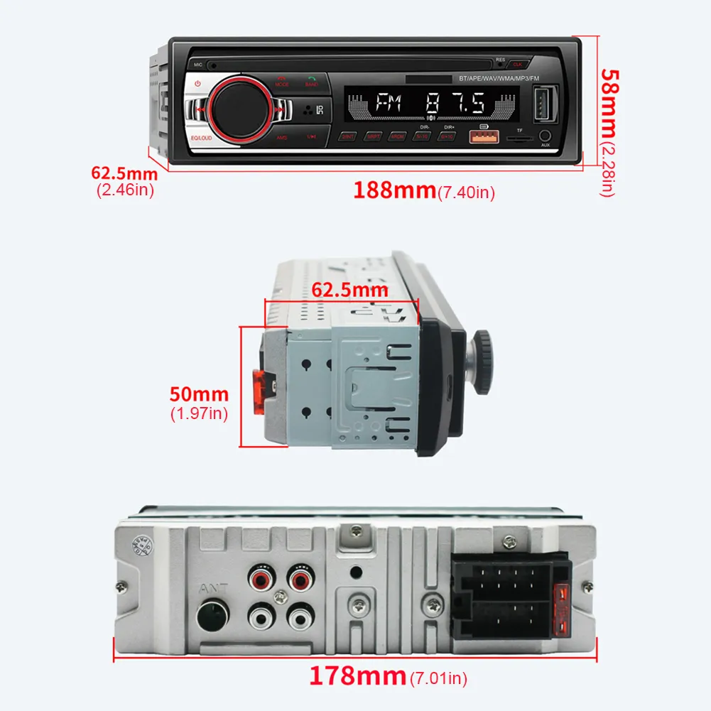 Car Bluetooth Adapter AUX Input Touch Screen Car Radios, 12V Handsfree ...
