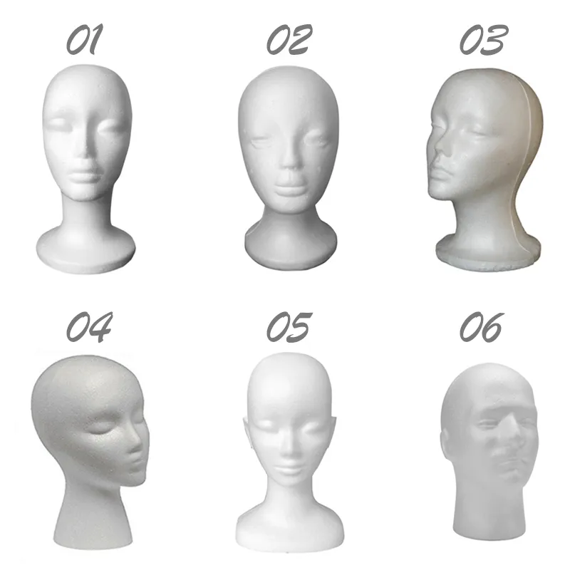 Foam Dummy Head Model Mannequin Heads Male And Female Display Props For ...