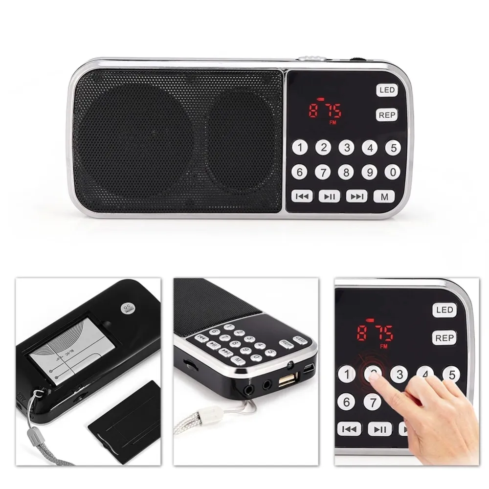 Mini FM Radio Receiver Portable Speaker 3W With Digital LCD Display Mp3 ...