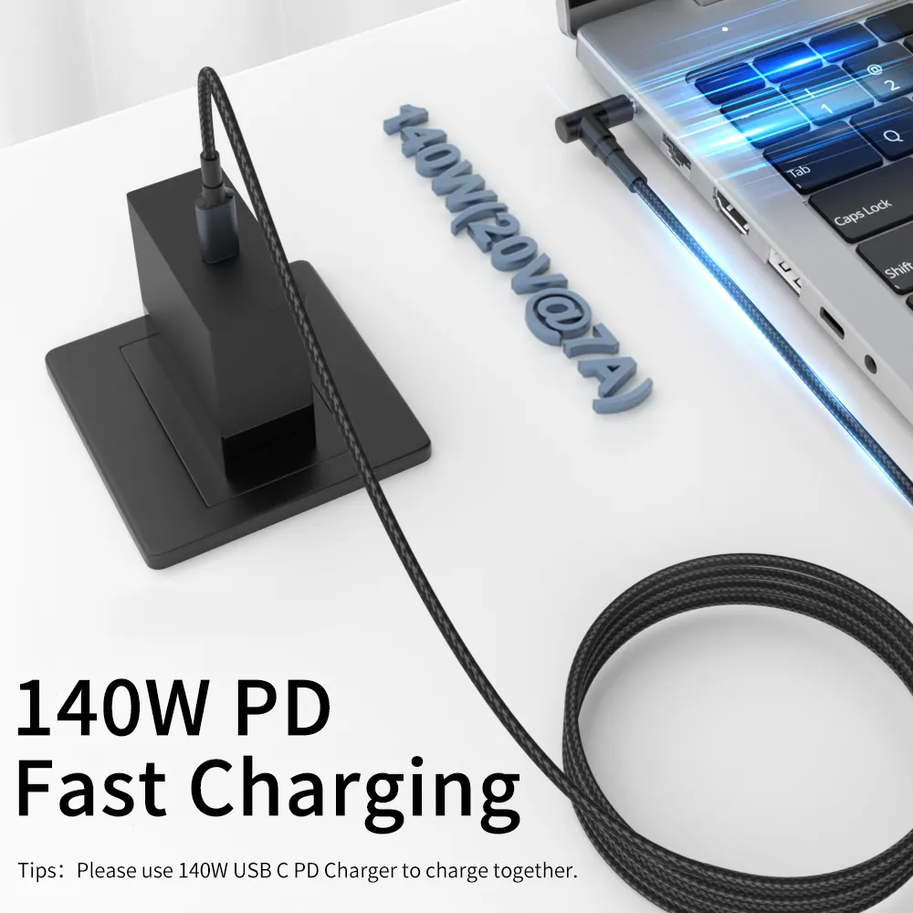 DHgate.com:1.8M Universal Laptop Charger Cable 140W USB Type-C to DC 5 ...