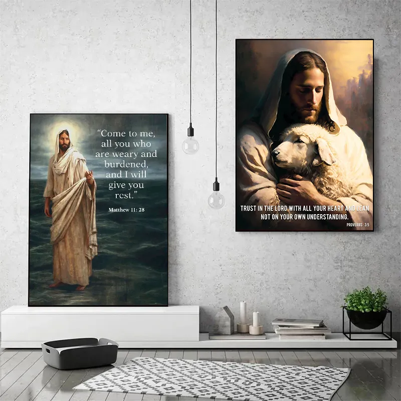 Jesus Canvas Painting Christian Wall Art, Inspirational Religious ...