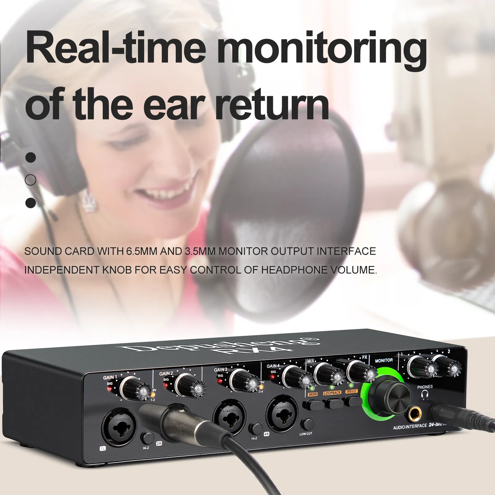 Depusheng RX4 Audio Interface: Sound Card, AD Converter, Voice ...