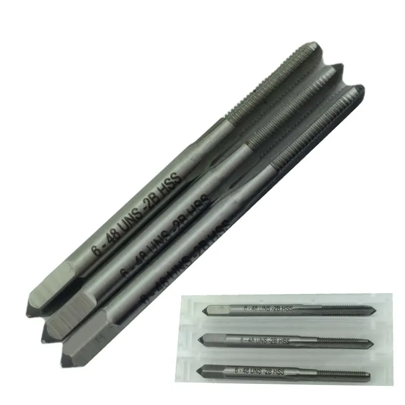 6-48UNS HSS Spiral Flute Taper Plug Tap Set Cone Metalworking Tool Kit ...