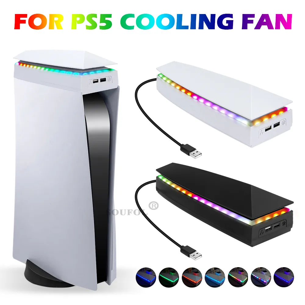 Cooling Stand For PS5 Console: Upper Cooling Fan Base With RGB ...
