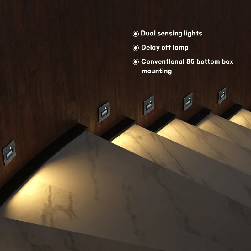 Commercial LED stair lights with Human Body Sensing for Stairways ...
