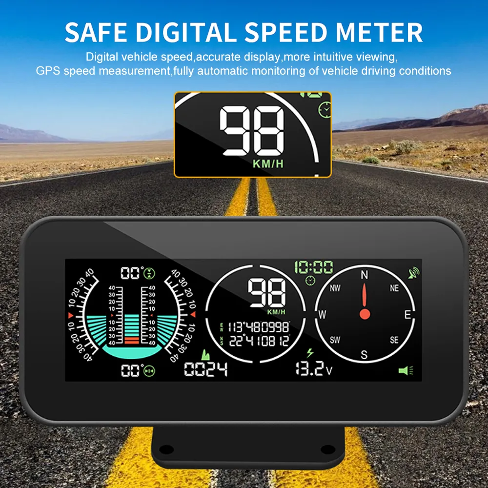 Car HUD Head Up Display: M60 Vehicle Level Meter, GPS Speedometer ...