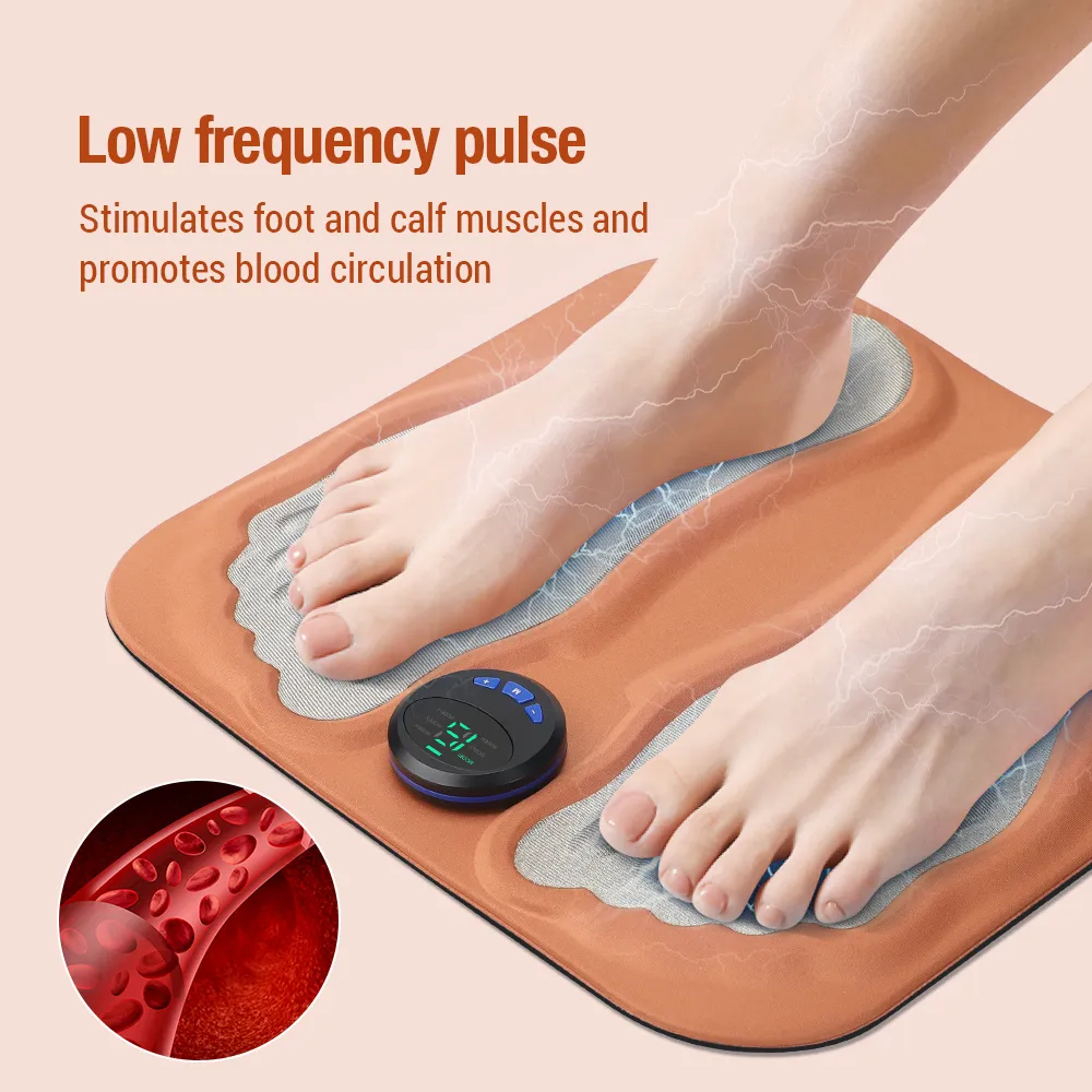 Foot Leg Massager Electric EMS Foot Massage Pad For Muscle Relaxation ...