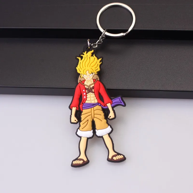 DHgate.com:Anime PVC Keychain 2-Sided Luffy Gear 5 Comics Figure Key ...