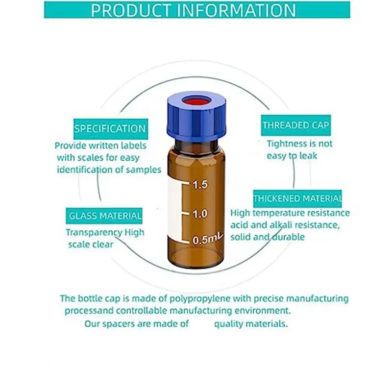 2ml Glass Vial,9 425 Lab Amber Vials With Write On Spot, Graduations ...