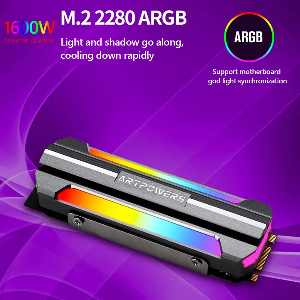 Aluminum NVMe GMB M.2 SSD mobo heatsink Radiator for 5V 3Pin Solid ...