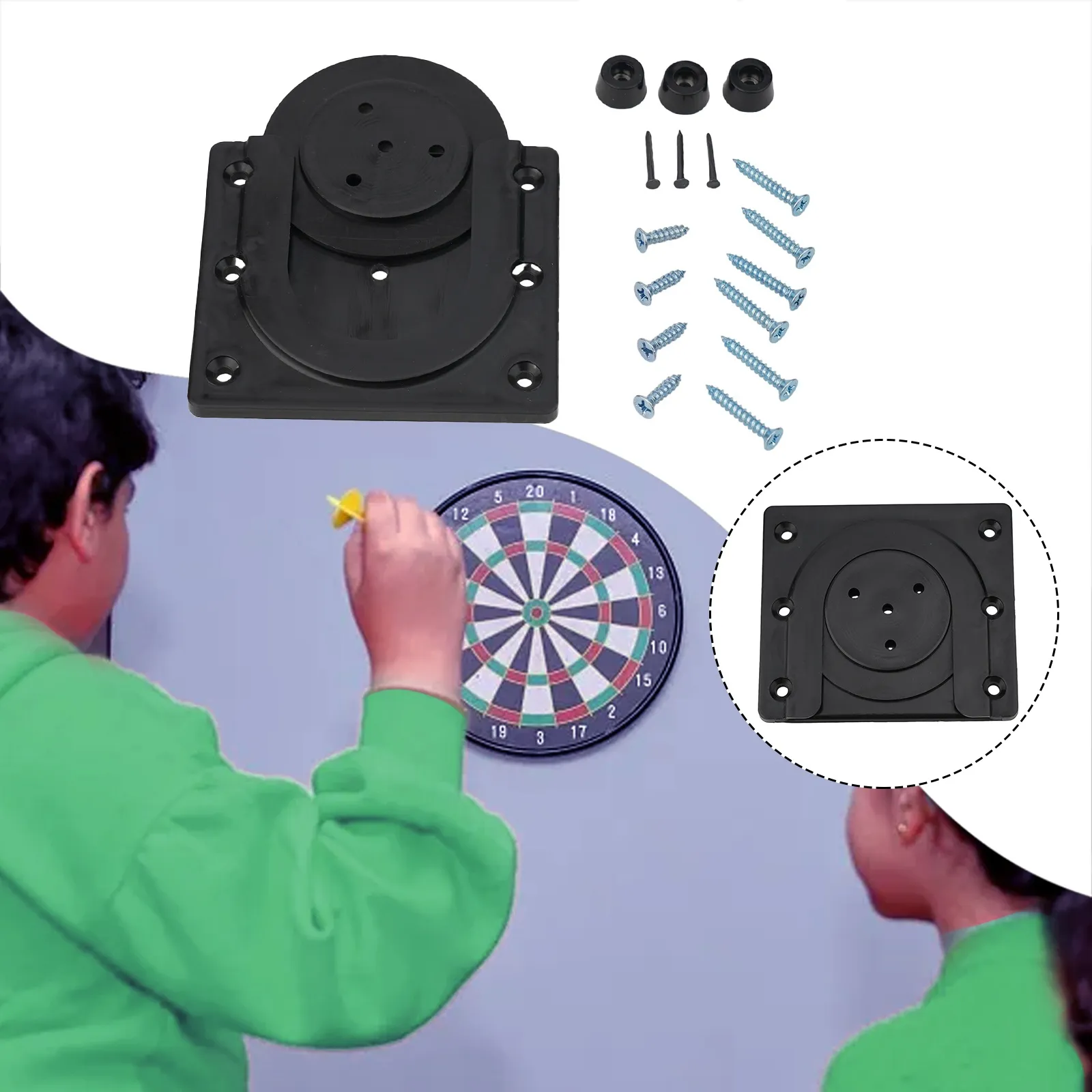 Indoor Wall-Mounted Dartboard Bracket Kit with Mounting Accessories for ...