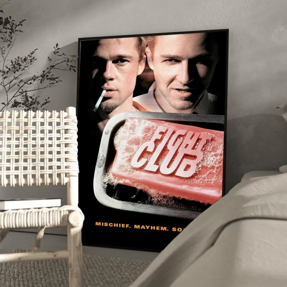 Anime Posters Fight Club Movie Sticky White Paper Poster DIY Room Decor ...
