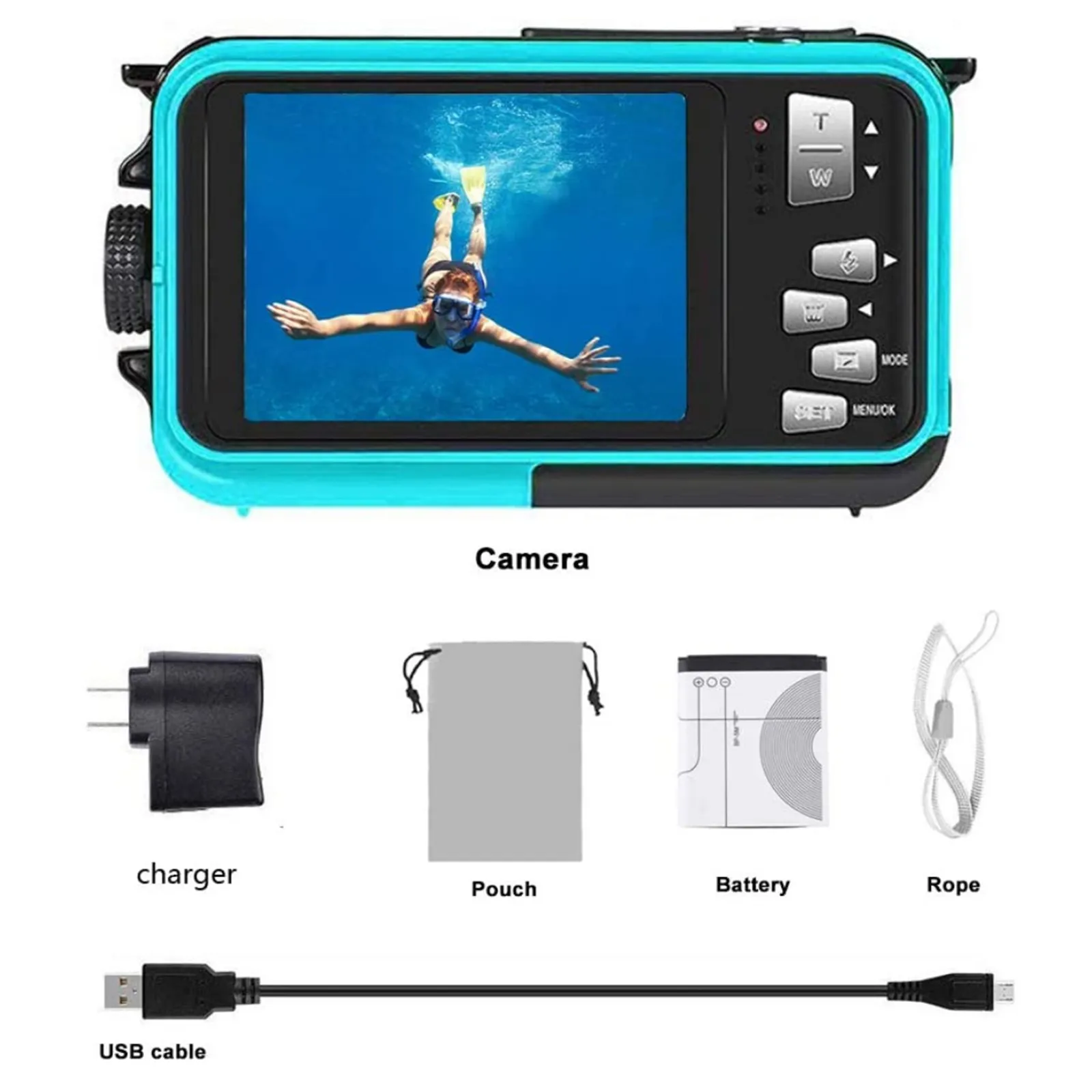 Dual-Screen Underwater Camera: 2.7K Full HD, 48MP Waterproof Digital ...