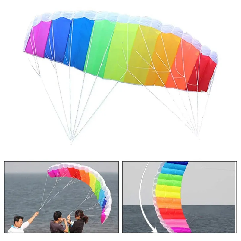 DHgate.com:4M Rainbow Kiteboarding Kite w/Dual Line Stun Control Bar ...