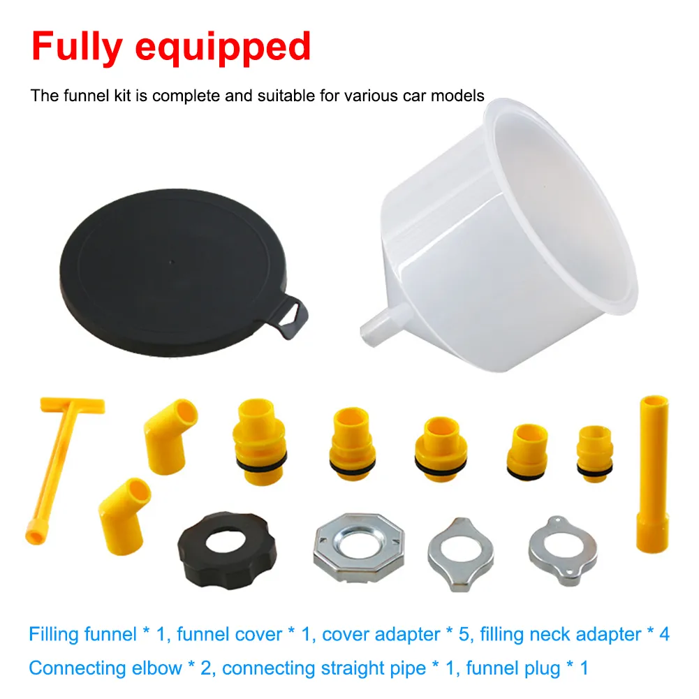 Car Radiator Coolant Filling Funnel Kit Spill Proof Cooling System Tool ...