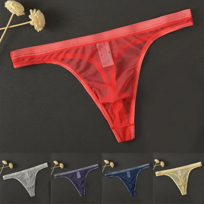 Sexy Men's G-Strings: Breathable Mesh Thong Underwear - T-Back Tangas ...