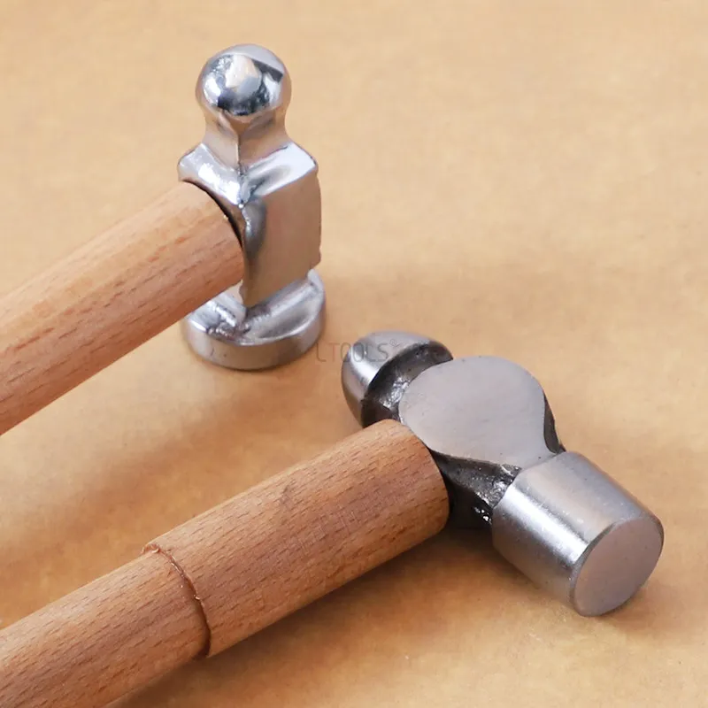 Mini Handmade Hammer with Big Head, Wooden Handle, Polishing Round Head ...