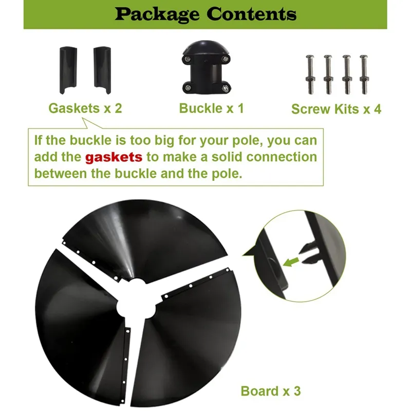 DHgate.com:Shepherd's Hook Rat Guard for Bird Feeder Pole - Black ...