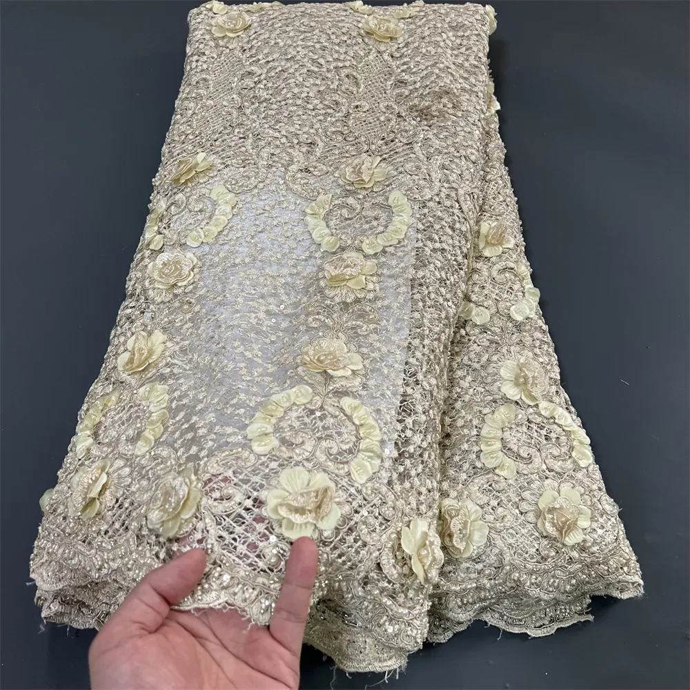French Chantilly Lace Mesh with Rhinestones for Bridal Dressmaking ...