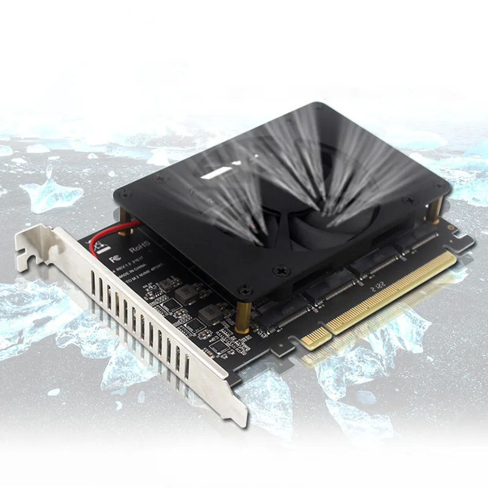 DHgate.com:PCIe 4.0 X16 to 4-Port M.2 NVMe RAID Adapter Card with Heat ...