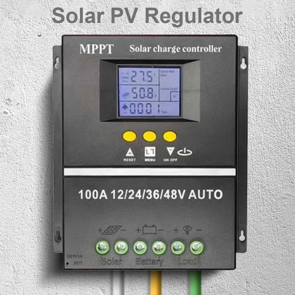 100A Solar Controller | Dual USB Solar Panel Regulator | 12V/24V/36V ...