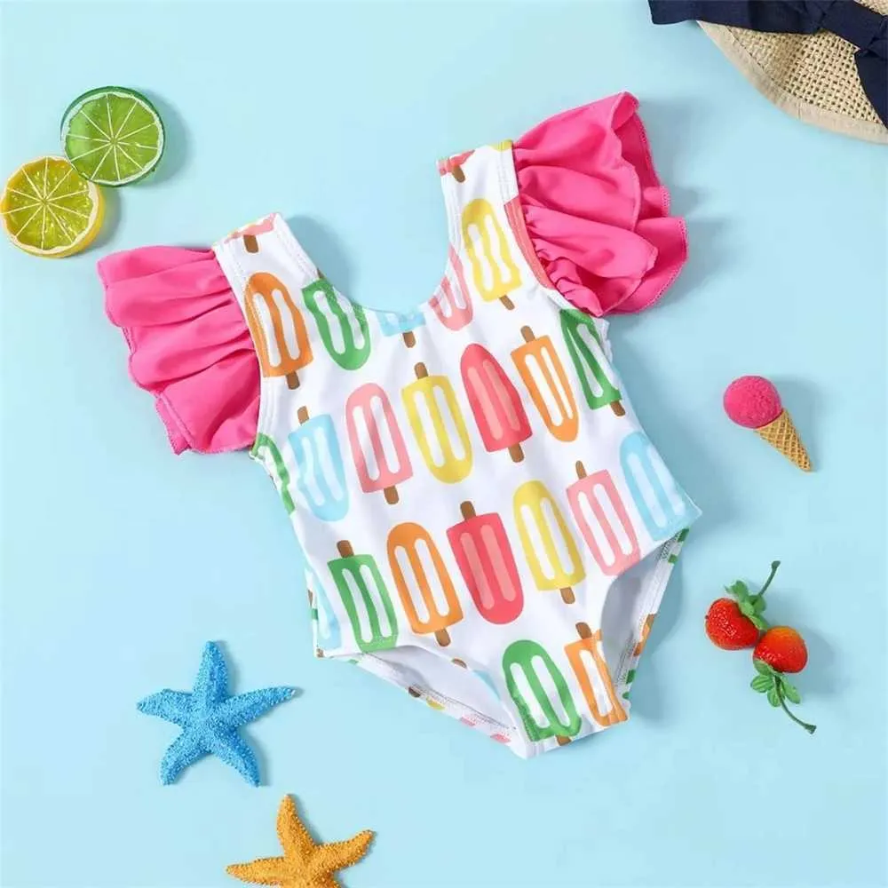 One-Piece Summer Kids Toddler Swimsuit: Digital Print Baby Bathing Suit ...