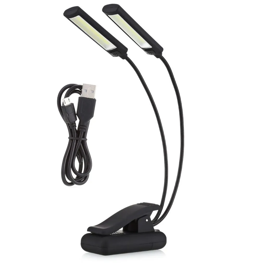 USB LED Book Light 7 Rechargeable Reading Light 3 Level Warm Cool White Daylight Portable ...