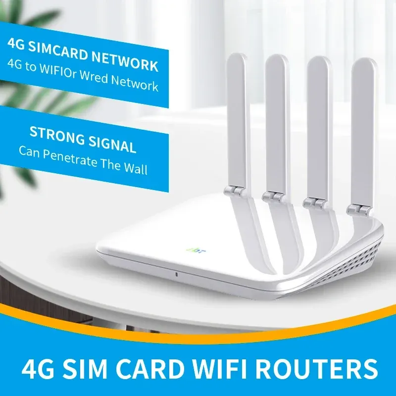 Router With SIM, 4G LTE Wireless Router 300Mbps, Wi Fi Signal Amplifier ...