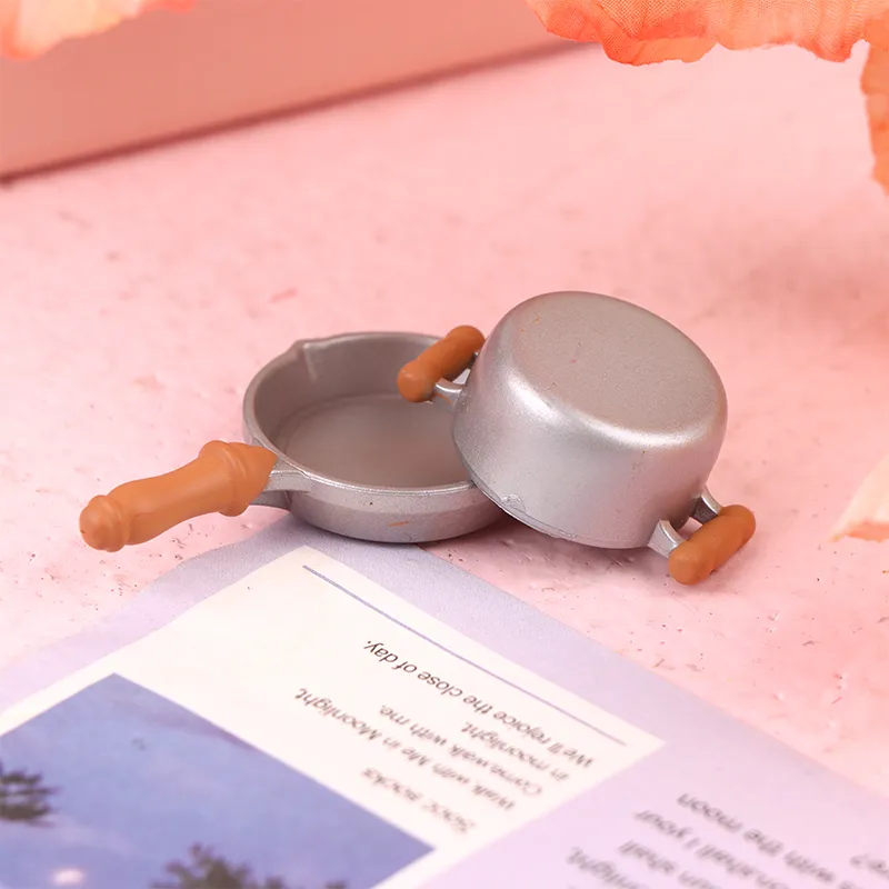 LifelikeDollhouse Miniature Cast Iron Cooking Pots and Pans Kitchen ...