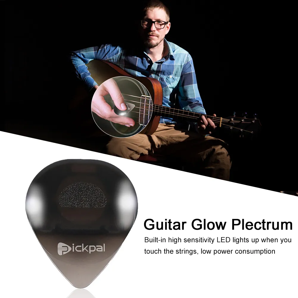 LED-Lit Guitar Thumb Pick Set: Portable Stringed Instrument Plectrums ...