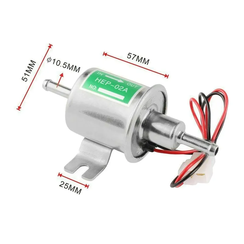 Universal 12V HEP-02A Fuel Transfer Pump Inline Electric Low Pressure ...