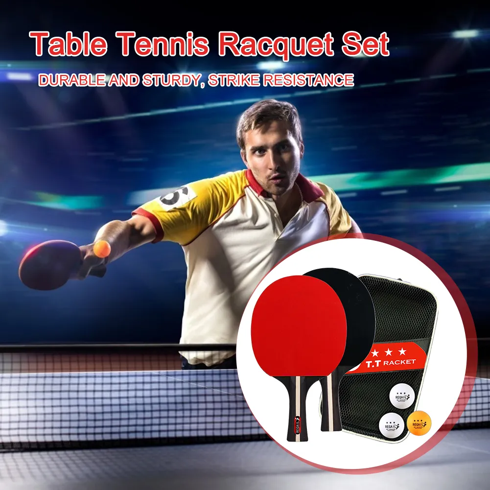 Table Tennis Paddles 2 Rackets & 3 Balls Ping Pong Paddles Set ...