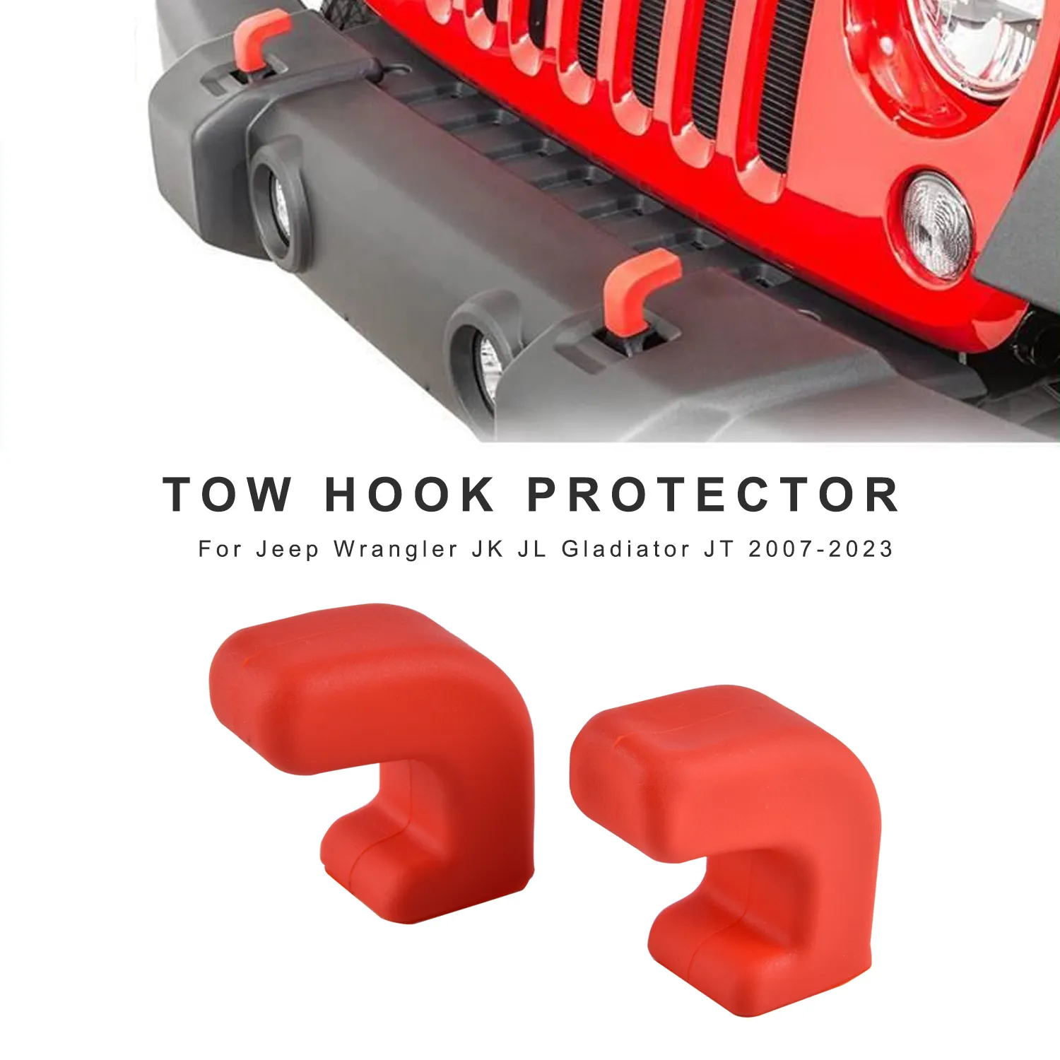 2Pack For Jeep Wrangler JK JL Gladiator JT 2007-2023+ Front Bumper Tow ...