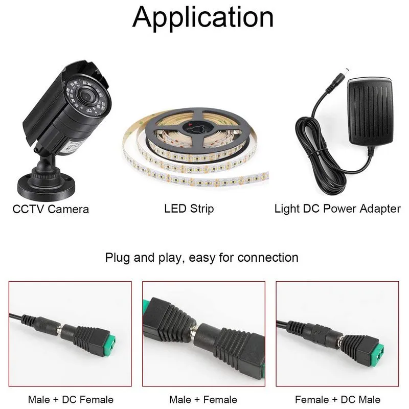 Dc Plug Adapter 12V 5A DC Power Pigtail Barrel Plug Connector Cable, 2 ...