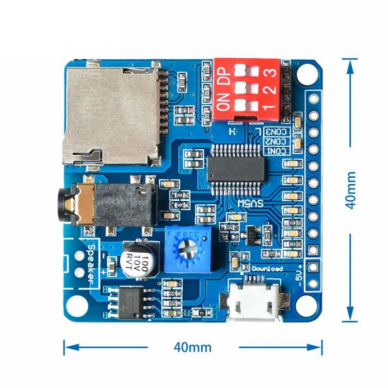 DHgate.com:5W Voice Playback MP3 Player Module with Memory Card, UART ...