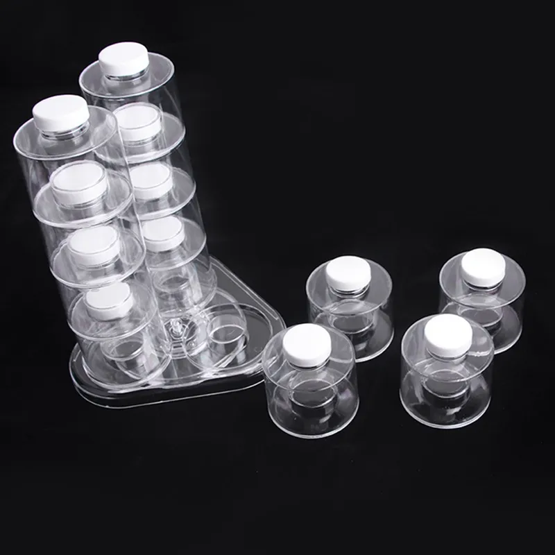 Plastic Spice Rack Carousel Rotating Spice Jar Rack Herb Seasoning ...