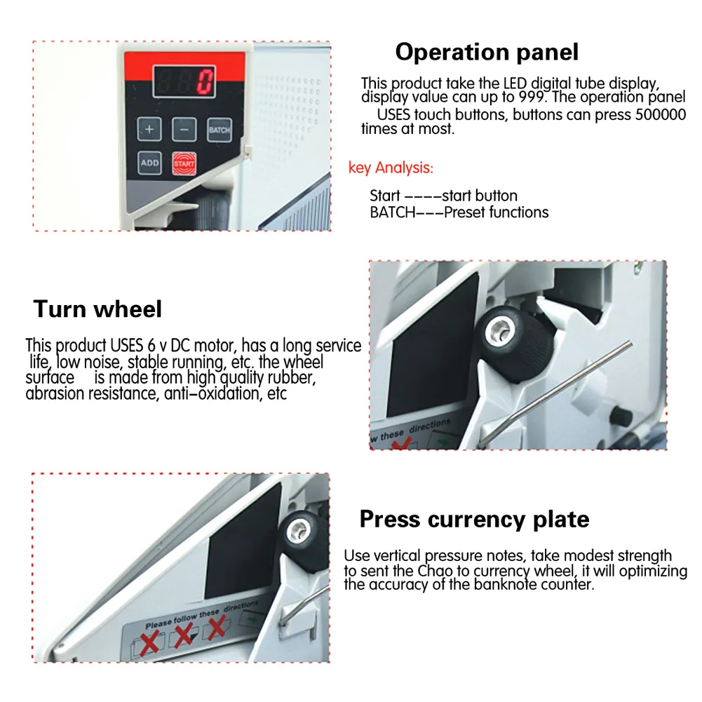 Portable Money Counter Machine - Mini Digital Cash Counting Banknotes ...